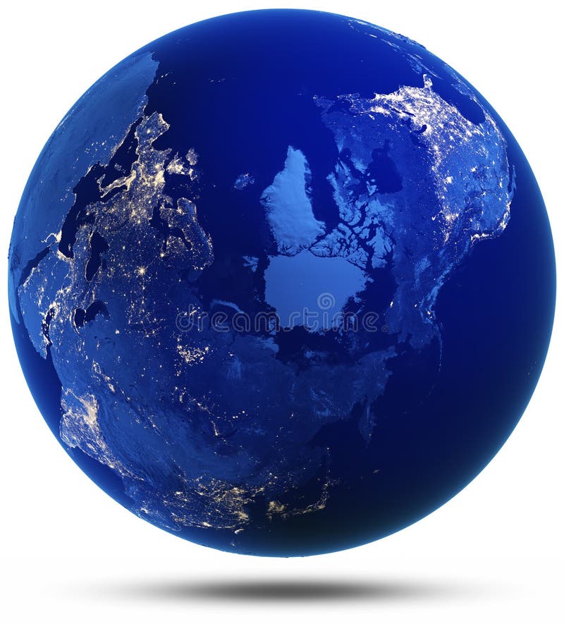 Earth North 3d Map - Arctic Stock Illustration - Illustration of space ...