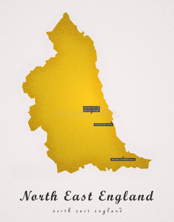 North East England Art Map stock illustration. Illustration of ...