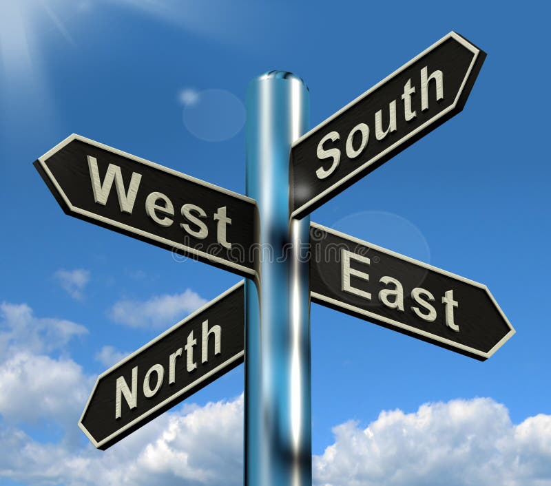North East South West Signpost Stock Image - Image of north, west: 24720671