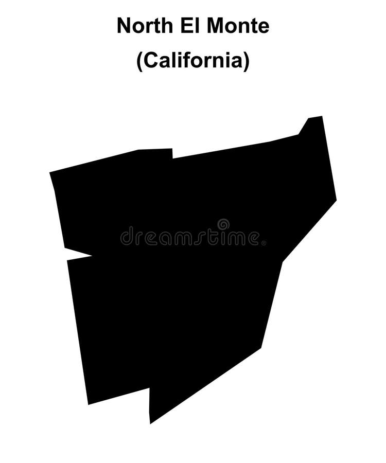 North El Monte outline map stock illustration. Illustration of ...