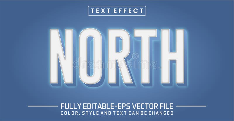 North Font Text Effect Editable Stock Vector - Illustration of line ...
