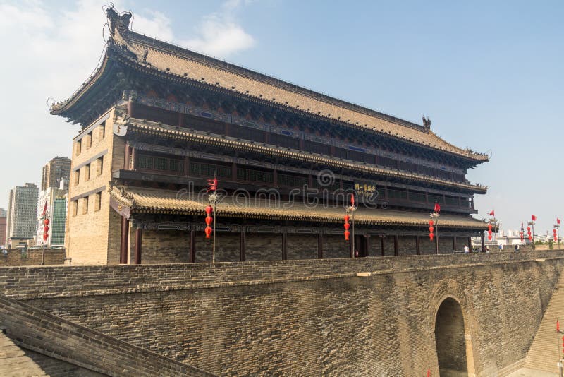 North Gate at the City Walls of Xi an, Chi Stock Photo - Image of ...