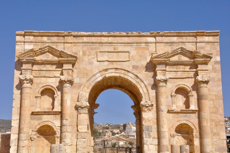 North Gate, Jerash (Jordan) Stock Image - Image of archaeological ...