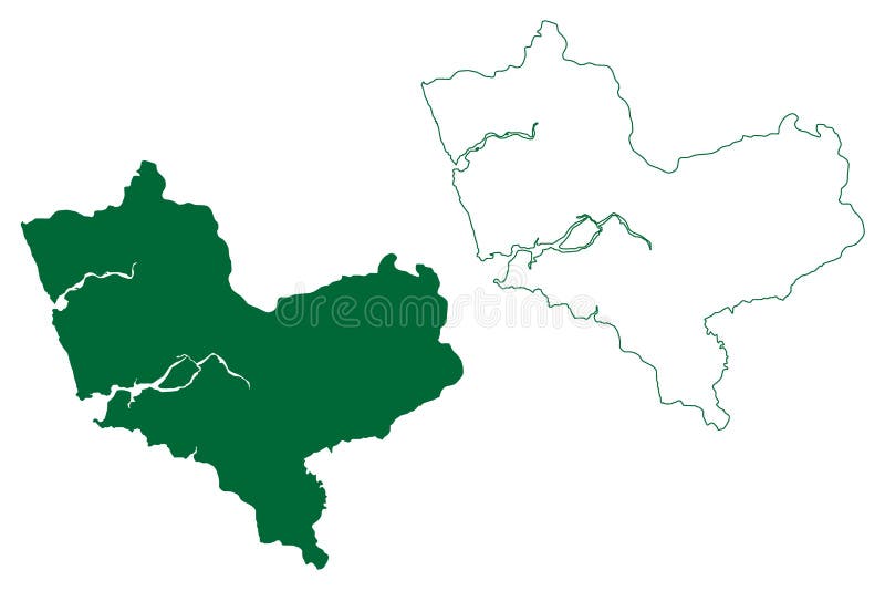 North Goa District Goa State, Republic of India Map Vector Illustration ...