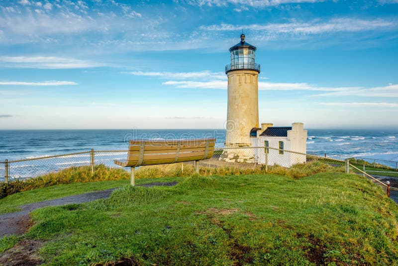 North Head Lighthouse at Pacific Coast, Built in 1898 Stock Image ...