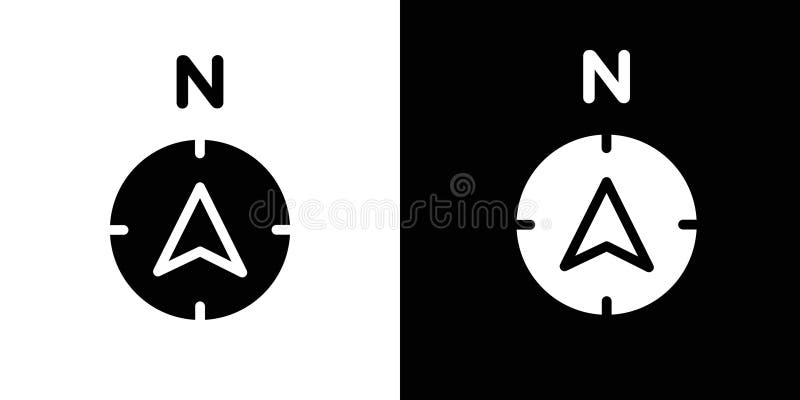 North Icon Isolated Flat Vector in Outline Stock Vector - Illustration ...