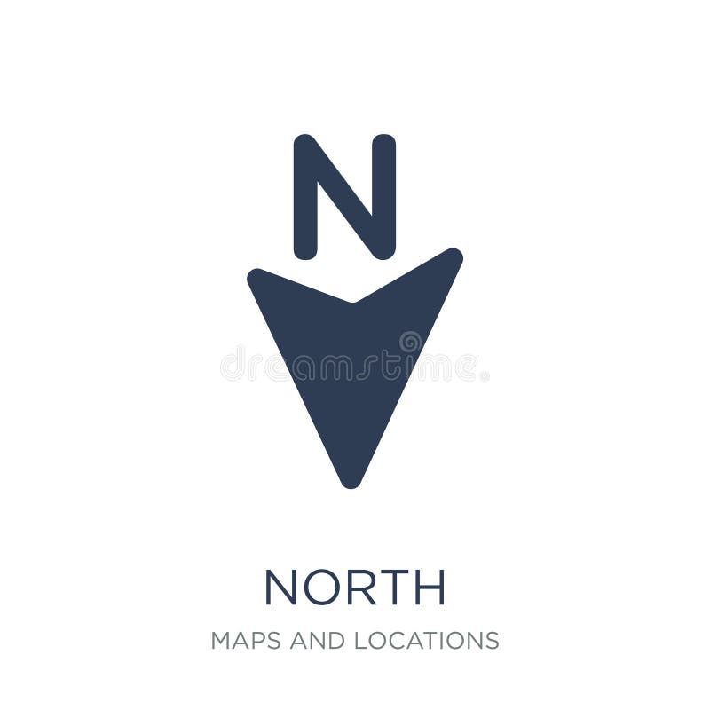 North Icon. Trendy Flat Vector North Icon on White Background Fr Stock ...
