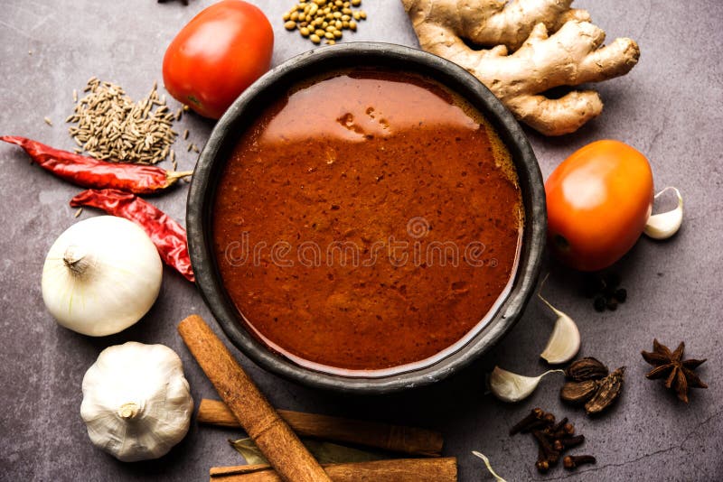 Basic Dark Colours Curry for Chicken or Spicy Indian Vegetable Stock ...
