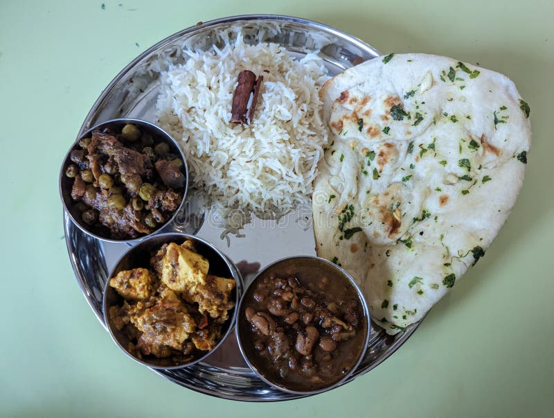 North Indian Food Thali stock image. Image of meal, plant - 265492773