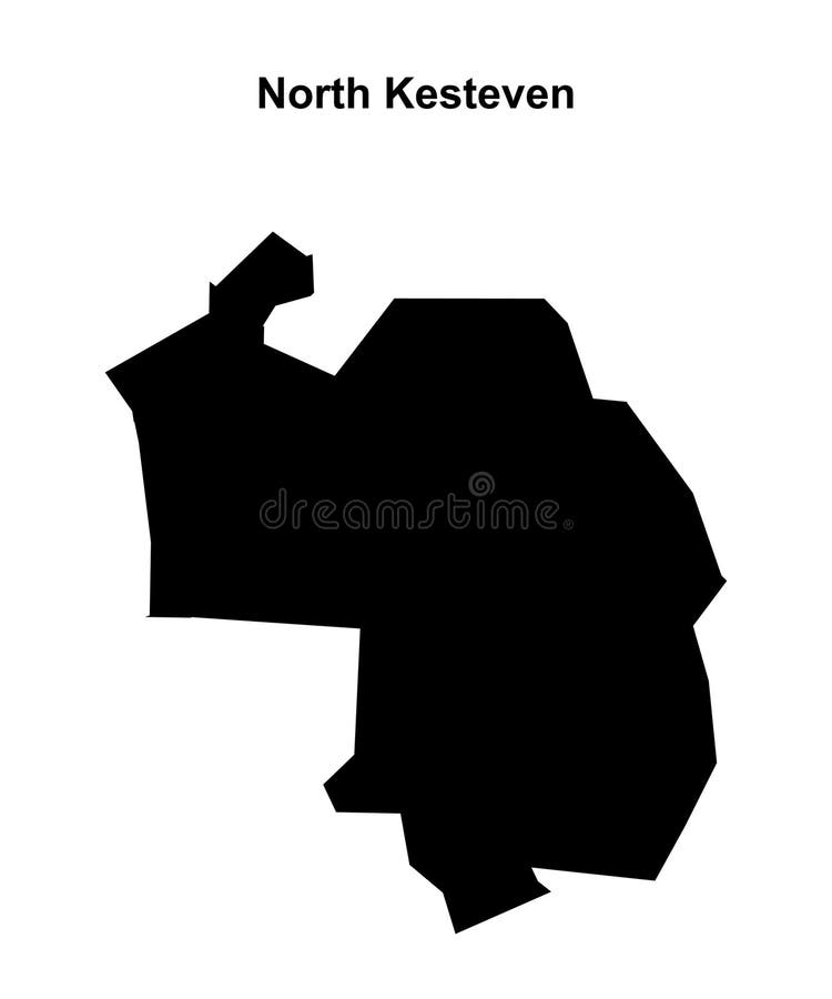 North Kesteven outline map stock vector. Illustration of tourism ...