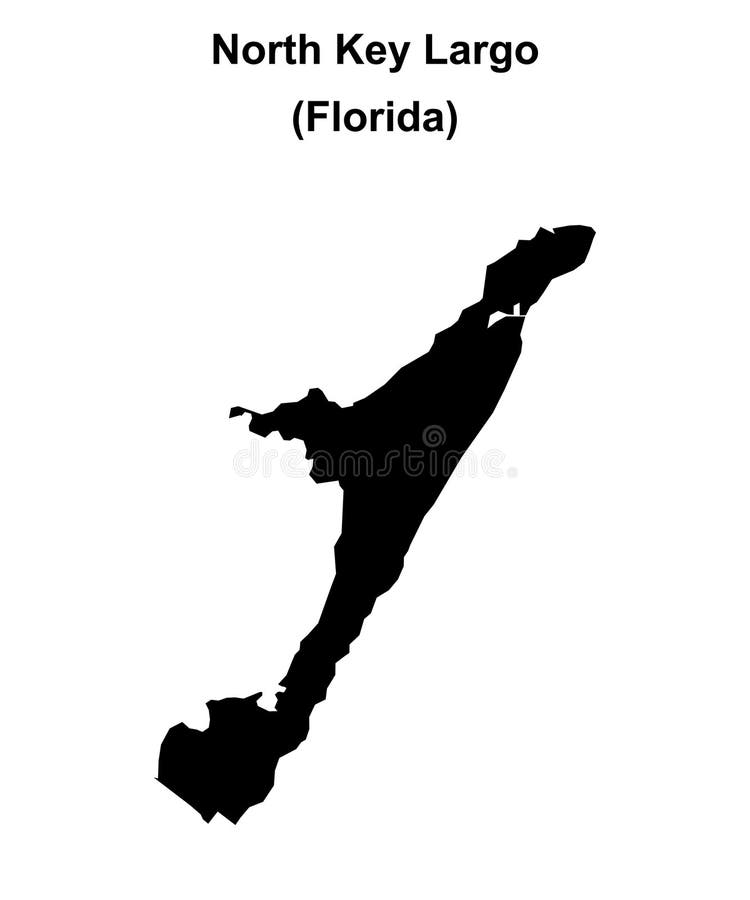 North Key Largo Outline Map Stock Vector - Illustration of tourism ...