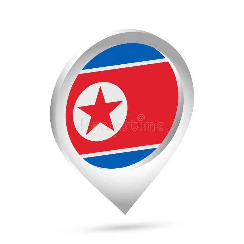 North Korea Flag 3d Pin Icon Stock Vector - Illustration of label ...