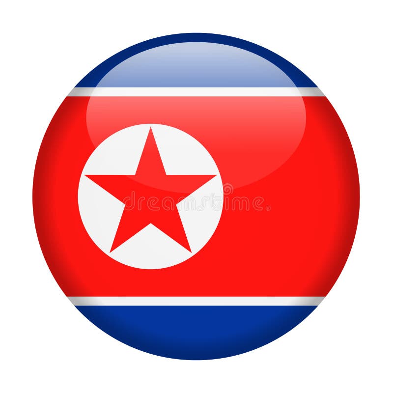 North Korea Flag Vector Round Icon Stock Illustration - Illustration of ...