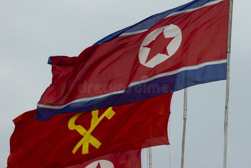 Dprk North Korea Flags Pyongyang Stock Photos - Free & Royalty-Free ...