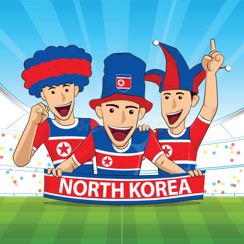 North Korea Football Support Stock Vector - Illustration of korea ...