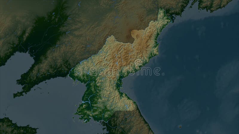 North Korea Highlighted. Physical Stock Illustration - Illustration of ...