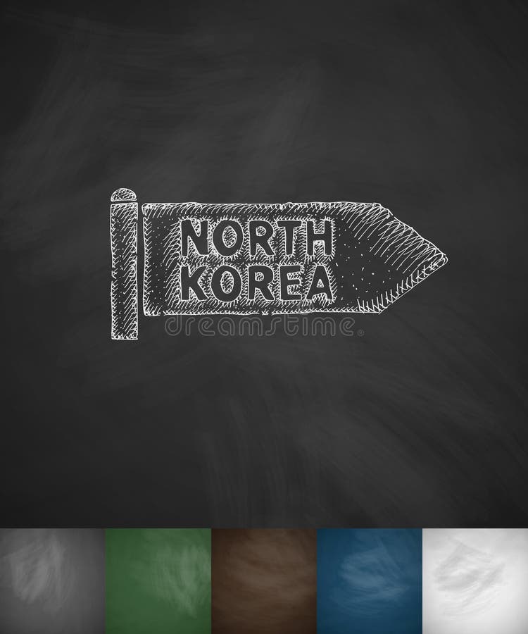 NORTH KOREA Icon. Hand Drawn Vector Illustration Stock Vector ...