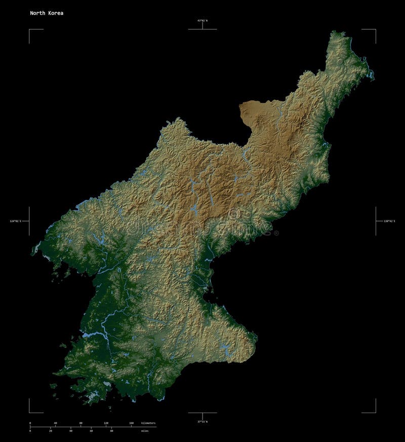 physical map of north korea