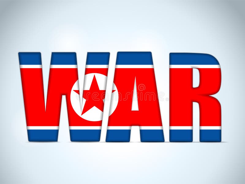 North Korea War Flag Letters Background Stock Vector - Illustration of ...