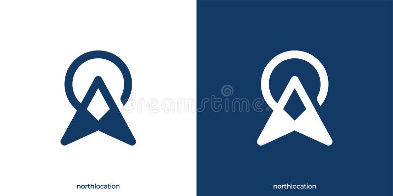 North Location Logo. Location Mark Map and Arrow Up North with ...