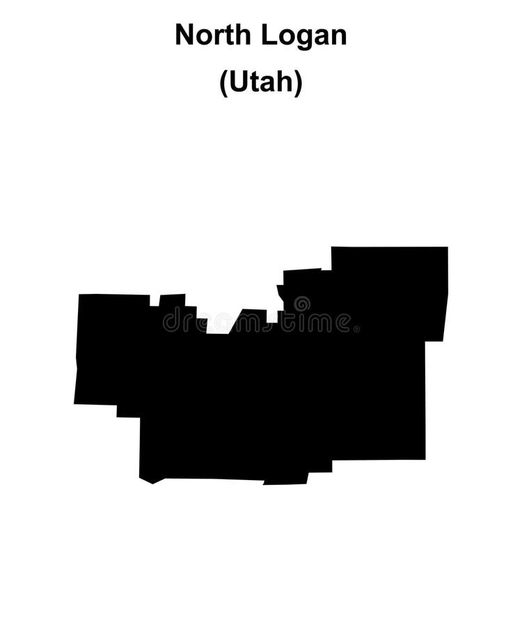North Logan outline map stock vector. Illustration of boundaries ...