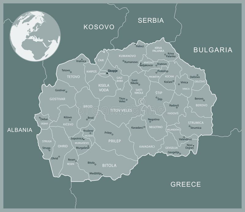 North Macedonia Political Map of Administrative Divisions Stock Vector ... North Macedonia Political Map of Administrative Divisions Stock Vector ...