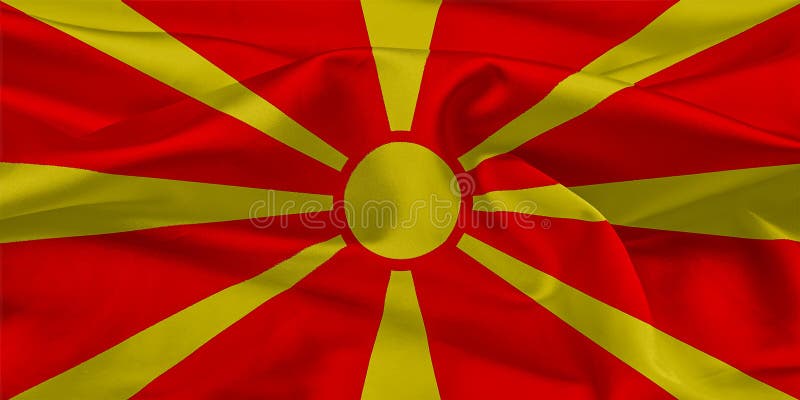 North Macedonia Flag Design 1 Stock Illustration - Illustration of ...