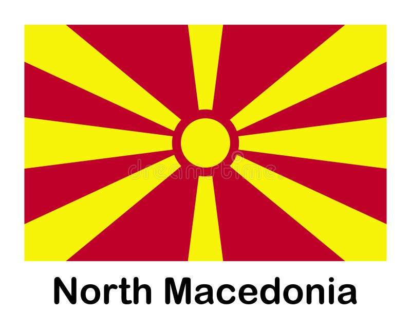 North Macedonia National Flag. Banner, State Symbol, Flagpole Stock ...