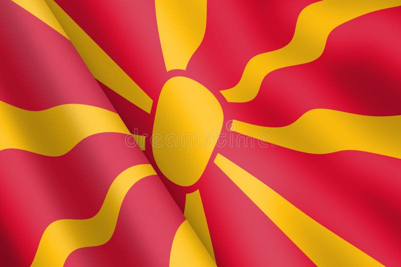 North Macedonia Waving Flag Illustration Stock Illustration ...