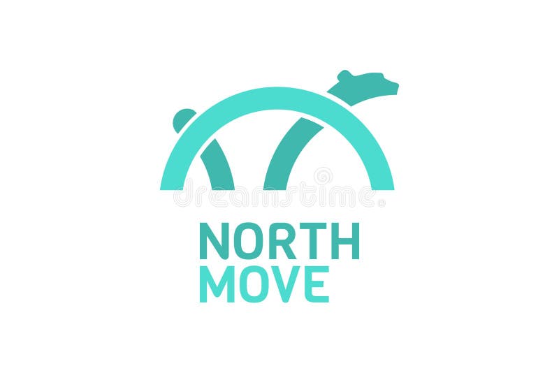 North Move Polar Bear Blue Logo Concept Design Stock Vector ...