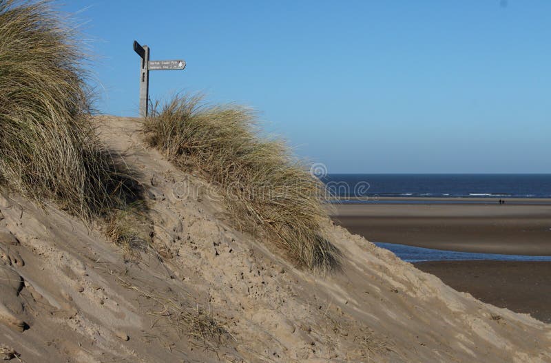 North Norfolk Coastal Footpath, Beach Scene. Stock Photo - Image of ...