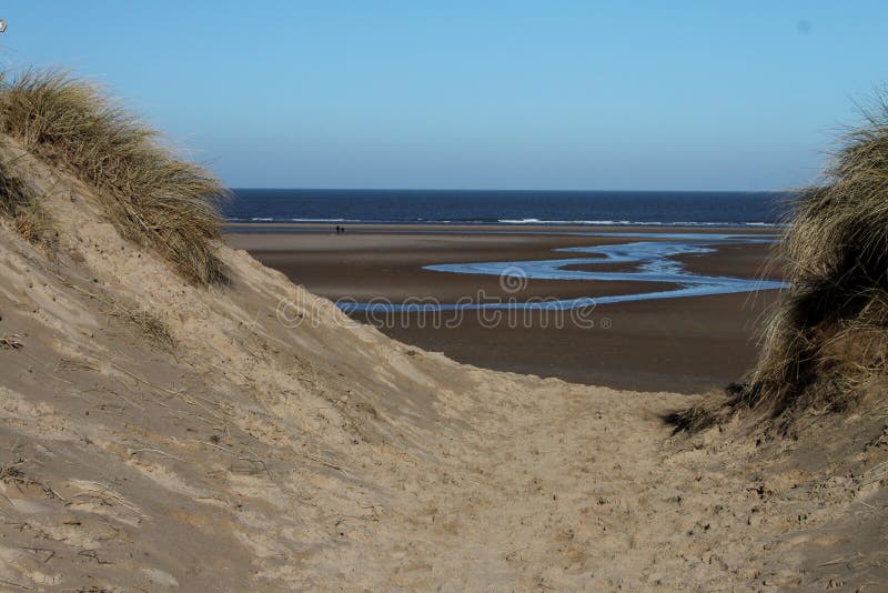 North Norfolk Coastal Footpath, Beach Scene. Stock Photo - Image of ...