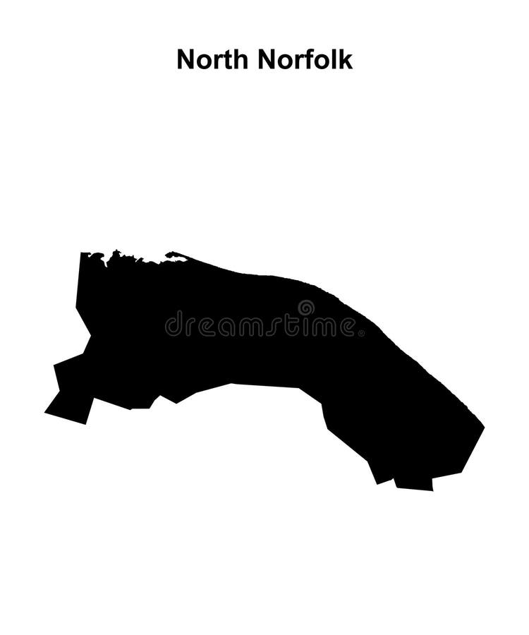 North Norfolk outline map stock vector. Illustration of boundary ...