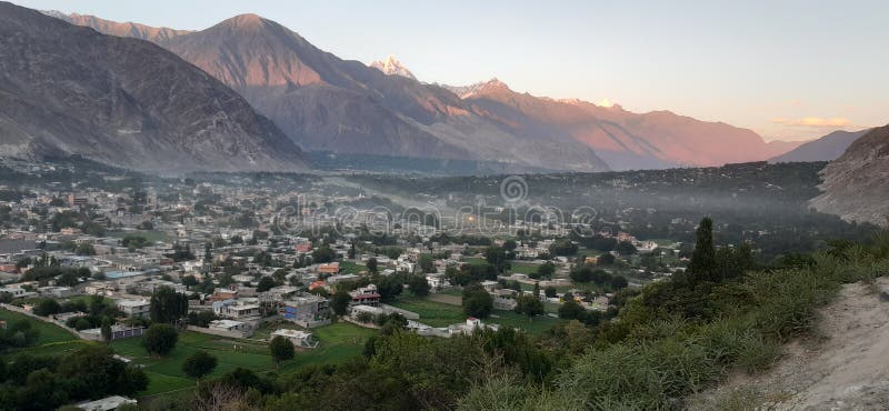 North Pakistan city gilgit stock image. Image of trees - 153572767