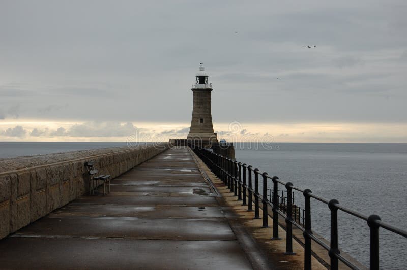 North Pier Lighthouse at Tynemouth Stock Photo - Image of mouth ...