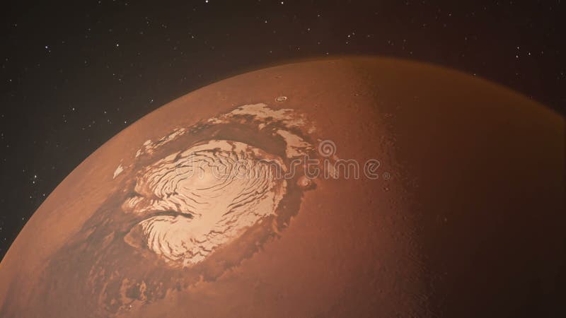 The North Polar Ice Cap on Planet Mars Stock Footage - Video of mars ...