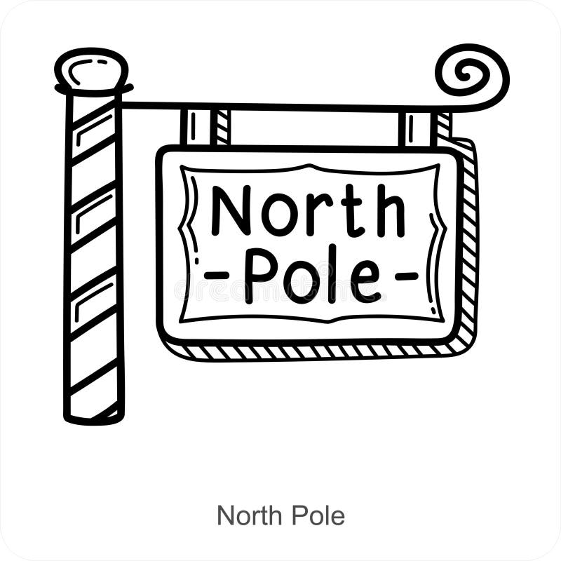 North Pole and Direction Icon Concept Stock Illustration - Illustration ...