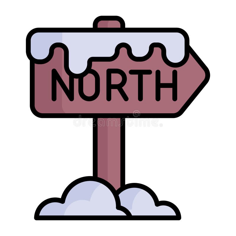 North Pole Direction Sign Board Vector Icon Stock Vector - Illustration ...