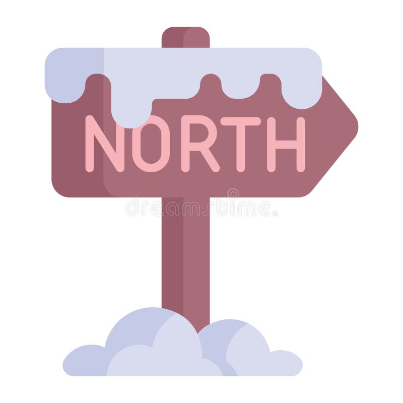 North Pole Direction Sign Board Vector Icon Stock Vector - Illustration ...