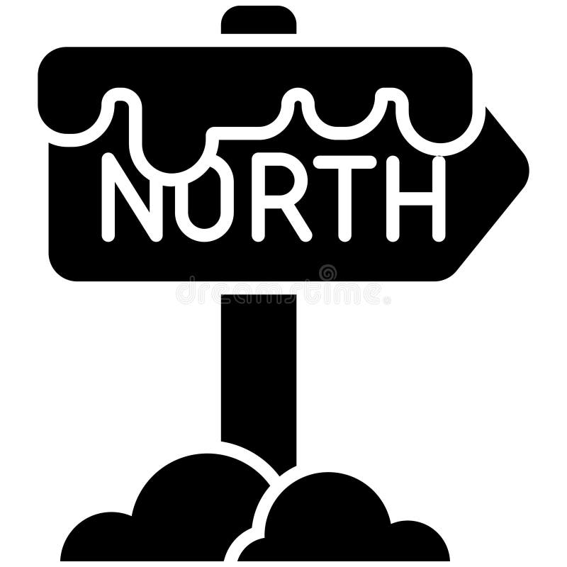 North Pole Direction Sign Board Vector Icon Stock Vector - Illustration ...