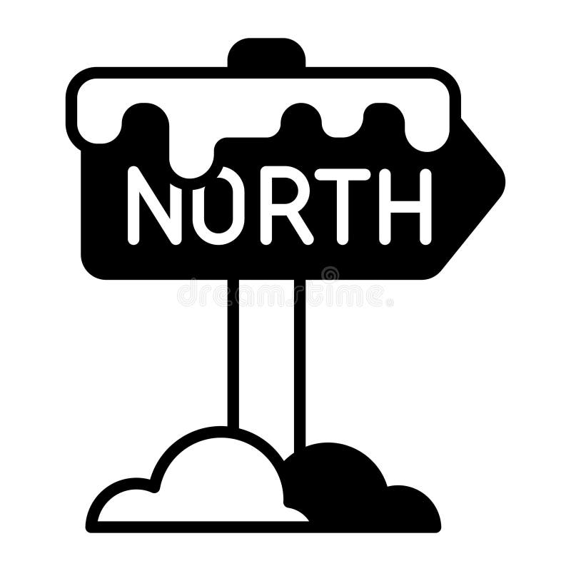 North Pole Direction Sign Board Vector Icon Stock Vector - Illustration ...