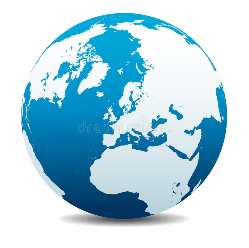 North Pole Europe Top of the World, Planet Earth Icon Stock Vector ...