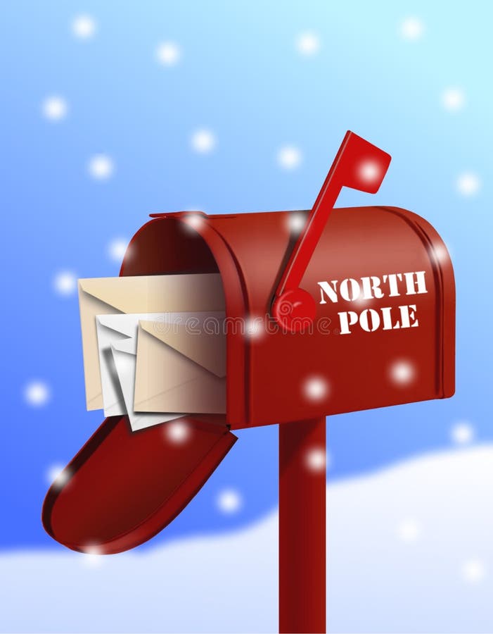 North pole mail box stock illustration. Illustration of letter - 17359373