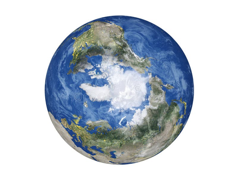 Blue Earth the North Pole stock illustration. Illustration of earth ...