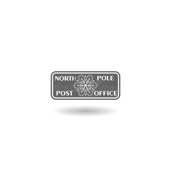 North Pole Post Office Icon with Shadow Stock Vector - Illustration of ...