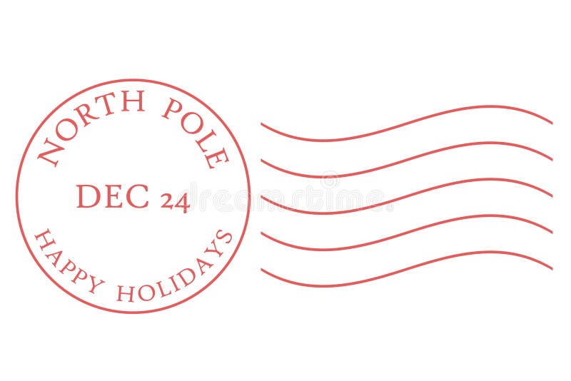North Pole Postmark stock vector. Illustration of december - 7037484