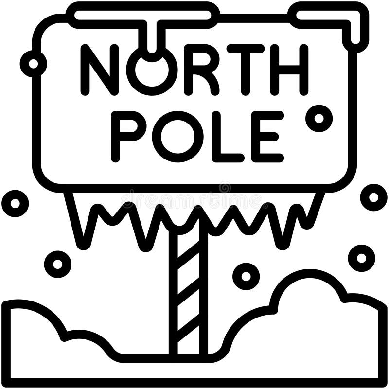 North Pole Sign Icon, Christmas Related Vector Illustration Stock ...