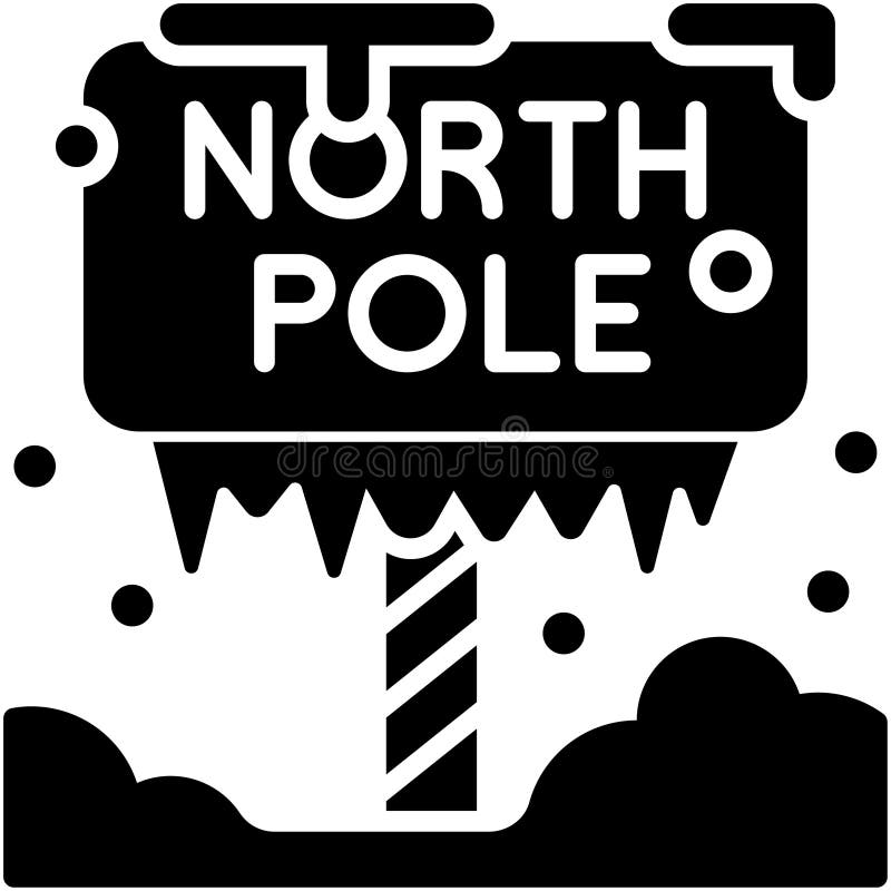 North Pole Sign Icon, Christmas Related Vector Illustration Stock ...