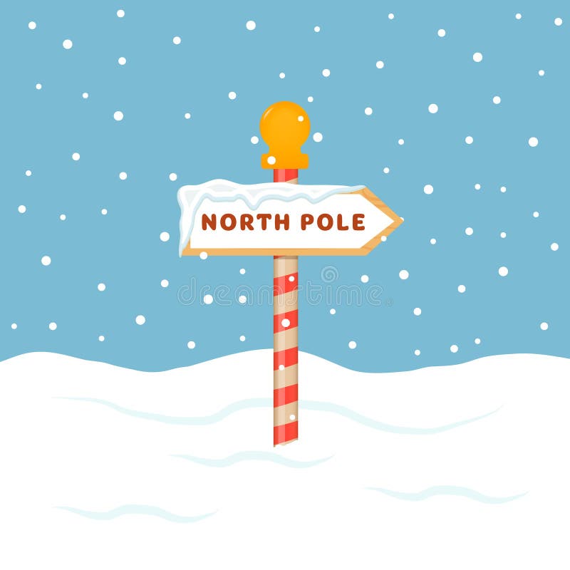 North Pole Sign, North Pole Inscription Stock Vector - Illustration of ...