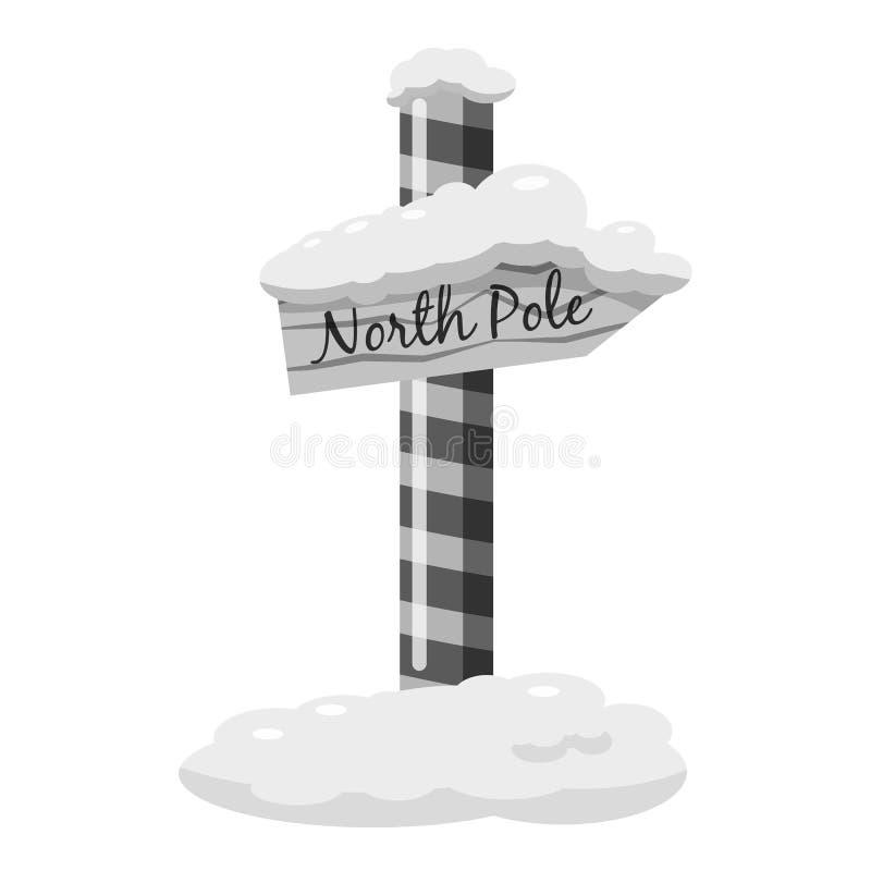 North Pole Sign Icon, Cartoon Style Stock Vector - Illustration of ...